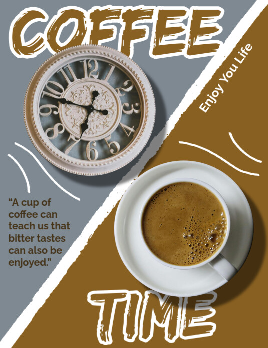 Copy of Grey Professional Coffee Time Flyer (us Letter) | PosterMyWall