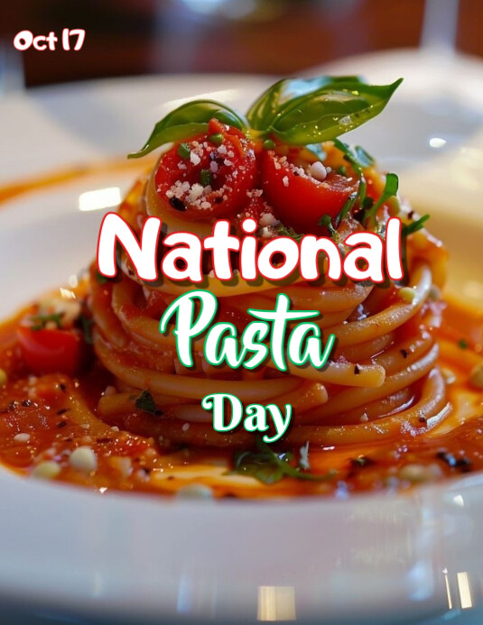 Grey Professional Colourful National Pasta Day Flyer (us Letter ...