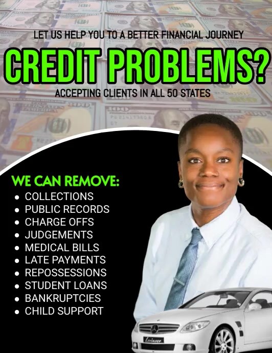 Copy of Grey Professional Credit Problems? Flyer (us | PosterMyWall