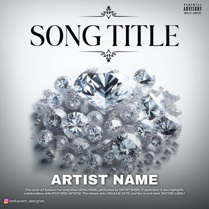 Grey Professional Diamond Album Cover Template | PosterMyWall