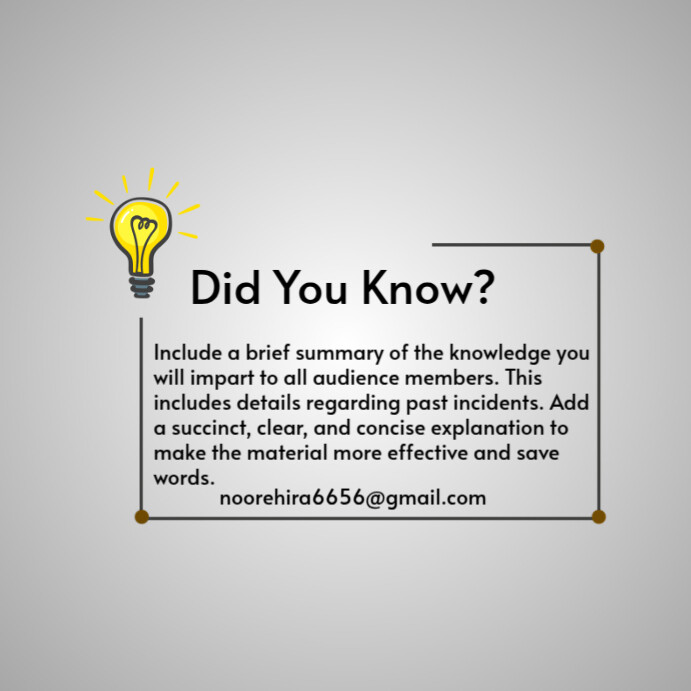 Grey Professional Did You Know Background Design Instagram Post ...