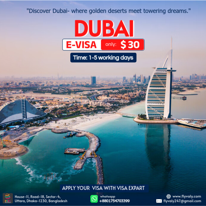 Copy of Grey Professional Dubai E-visa Advertising Poster Design ...
