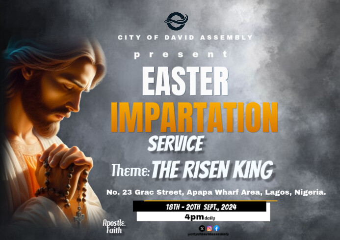 Grey Professional Easter A5 Template | PosterMyWall