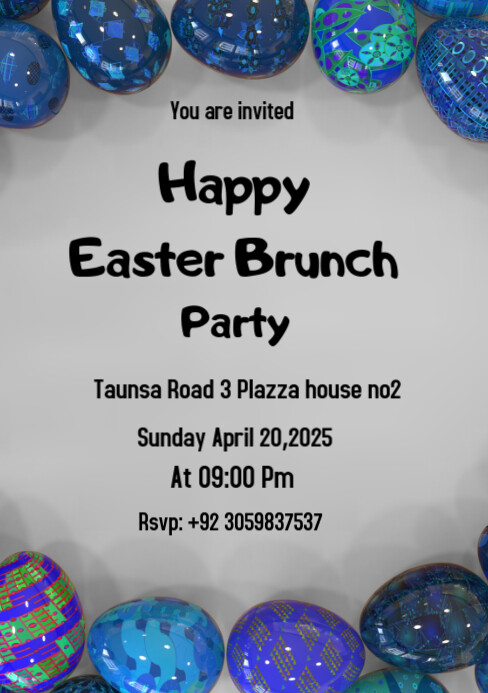 Grey Professional Easter Day Party A5 Template | PosterMyWall
