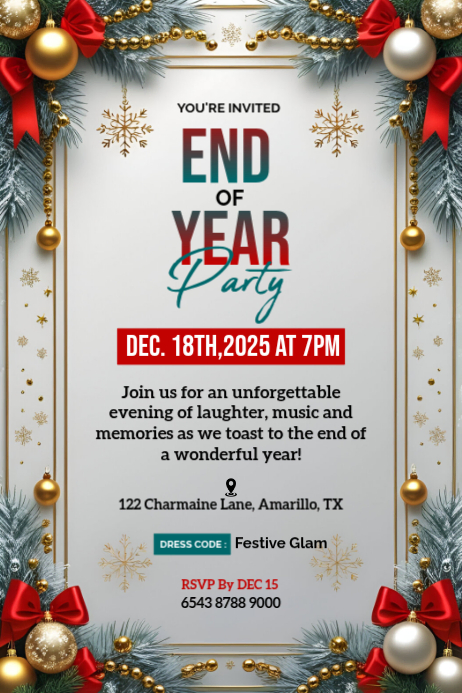 Grey Professional End Of Year Party Poster Template | PosterMyWall