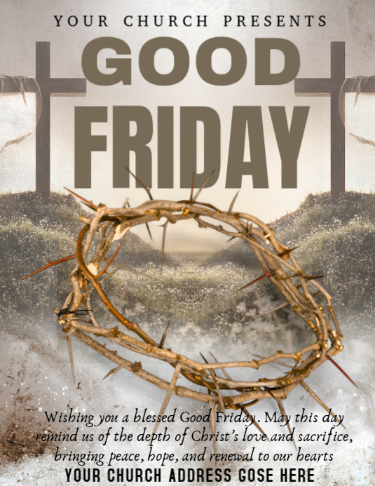 Modèle Grey Professional Good Friday Church Event Flyer | PosterMyWall