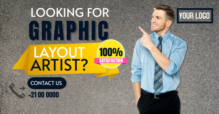 Grey Professional Graphic Artist Facebook Sha Template | PosterMyWall