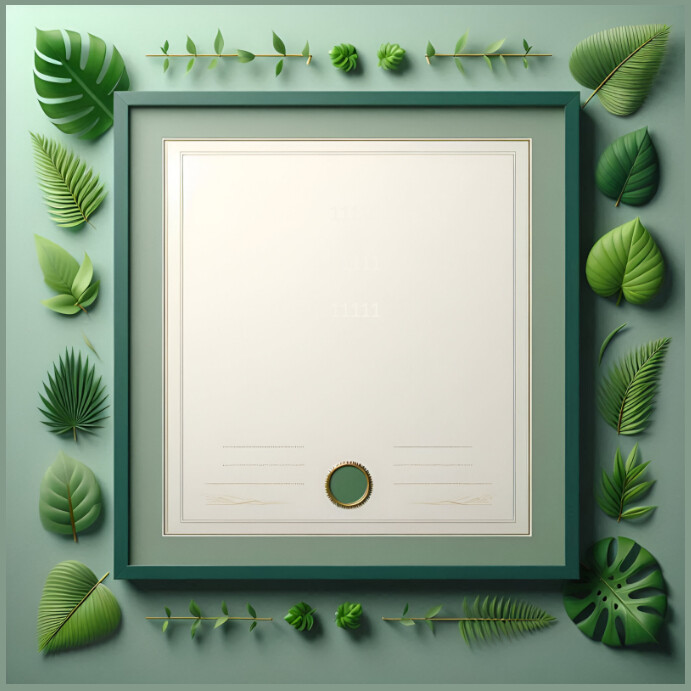 Grey Professional Green Certificate Template Instagram Post | PosterMyWall