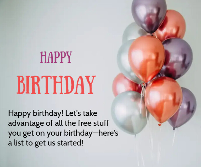 Grey Professional Happy Birthday Card Design Medium Rectangle Template ...
