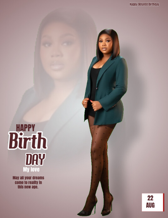 Grey Professional Happy Birthday Design Templates Flyer (us Letter ...