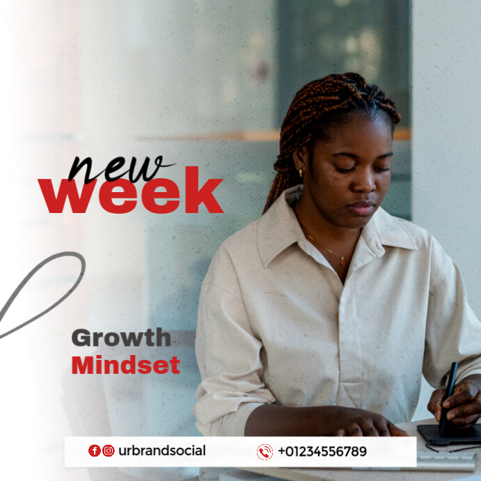 Grey Professional Happy New Week Flyer Instagram Post Template ...