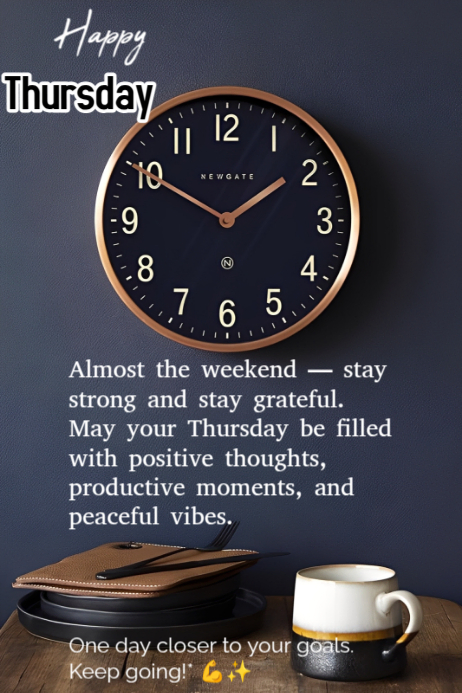 Plantilla de Grey Professional Happy Thursday Poster | PosterMyWall