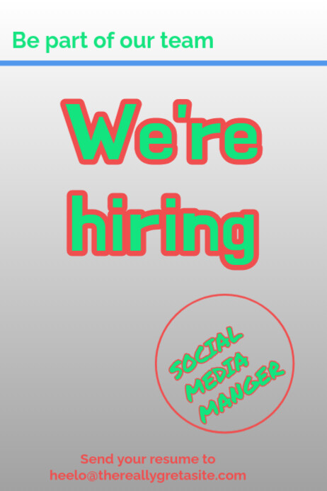 Plantilla de Grey Professional Job Offer Poster | PosterMyWall