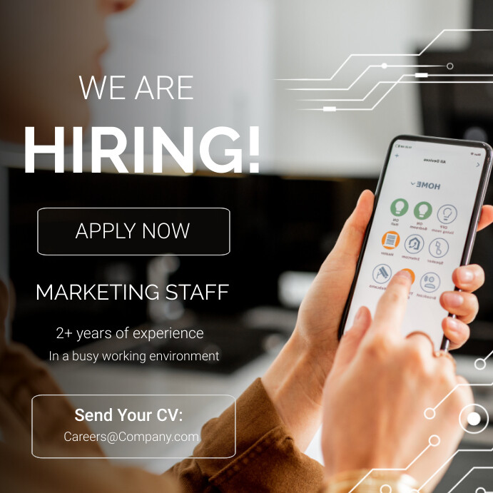 Modèle Grey Professional Job Vacancy Ad Instagram Po | PosterMyWall