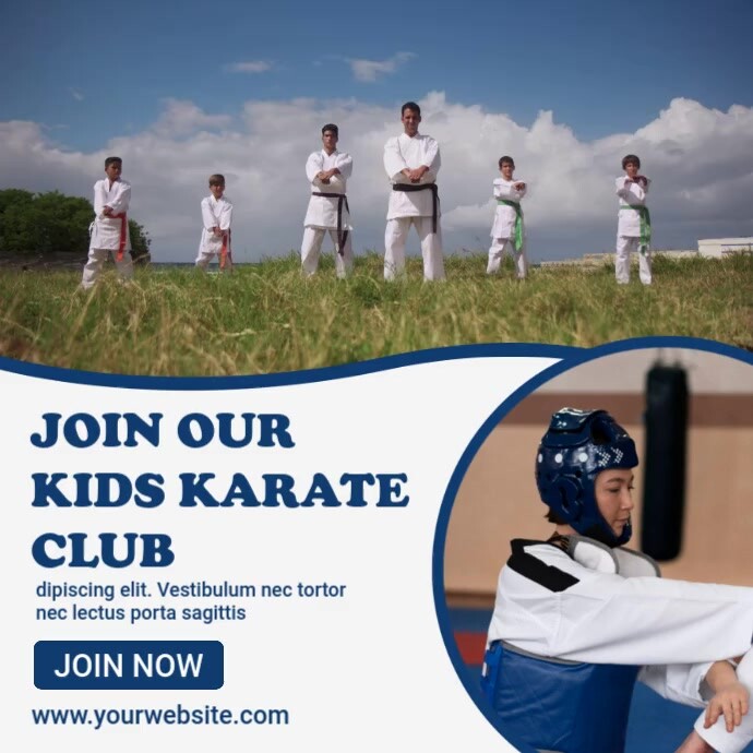 Grey Professional Kids Karate Club Instagram Post Template | PosterMyWall