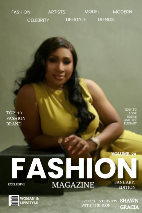 Grey Professional Magazine Cover Model Poster Template | PosterMyWall