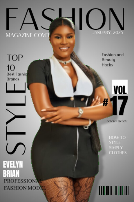 Grey Professional Magazine Cover Model Poster Template | PosterMyWall