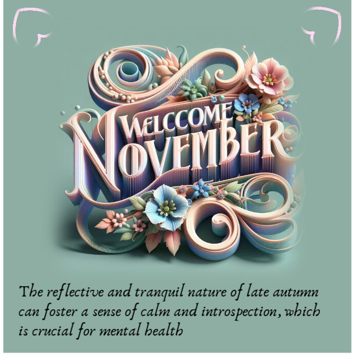 Grey Professional Modem Welcome November Art Design For New Month ...