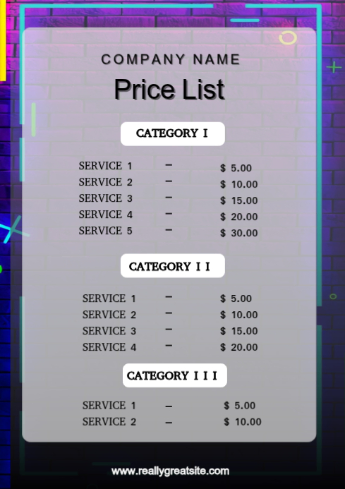 Grey Professional Modern Price List Template – Editable Business ...
