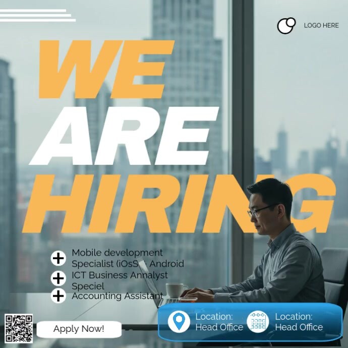 Grey Professional Modern We Are Hiring Instagram Post Template ...