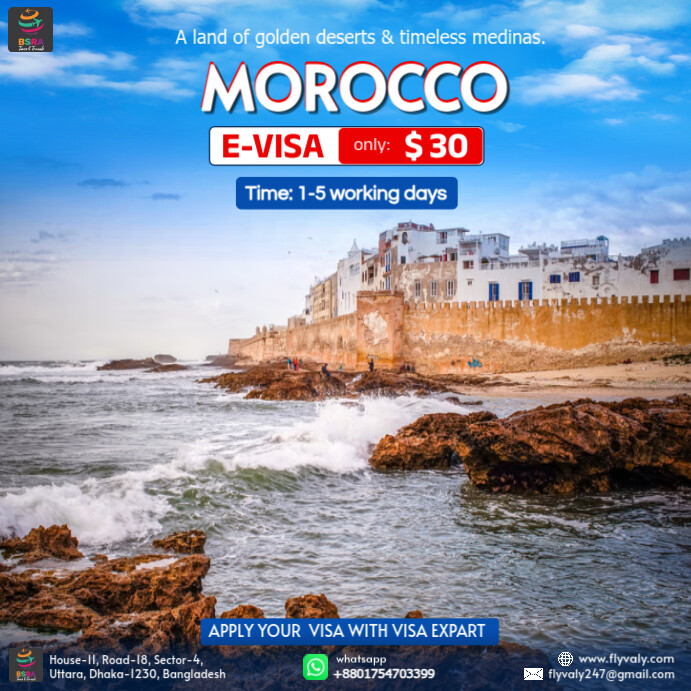 Copy of Grey Professional Morocco E-visa Ads Design Template Instagram ...