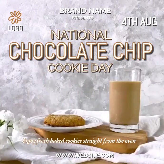 Grey Professional National Chocolate Chip Coo Template | PosterMyWall