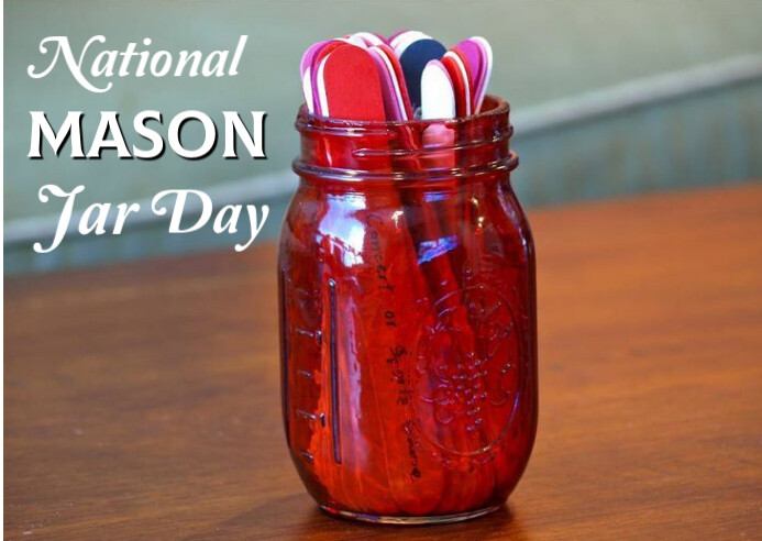 Grey Professional National Mason Jar Day Template Postcard | PosterMyWall