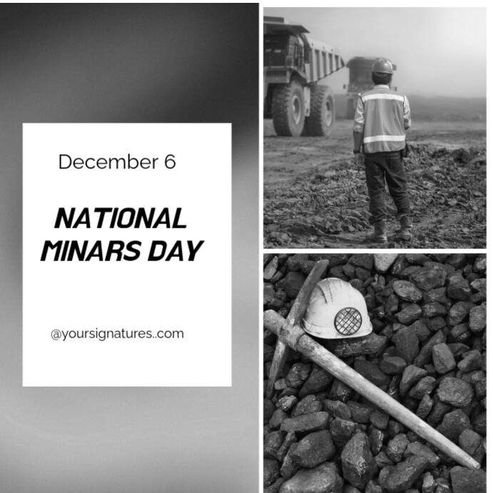 Grey Professional National Miners Day Instagram Post Template ...