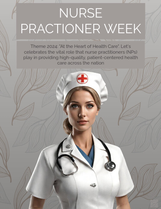 Grey Professional Nurse Practioner Week Flyer (us Letter) Templat ...