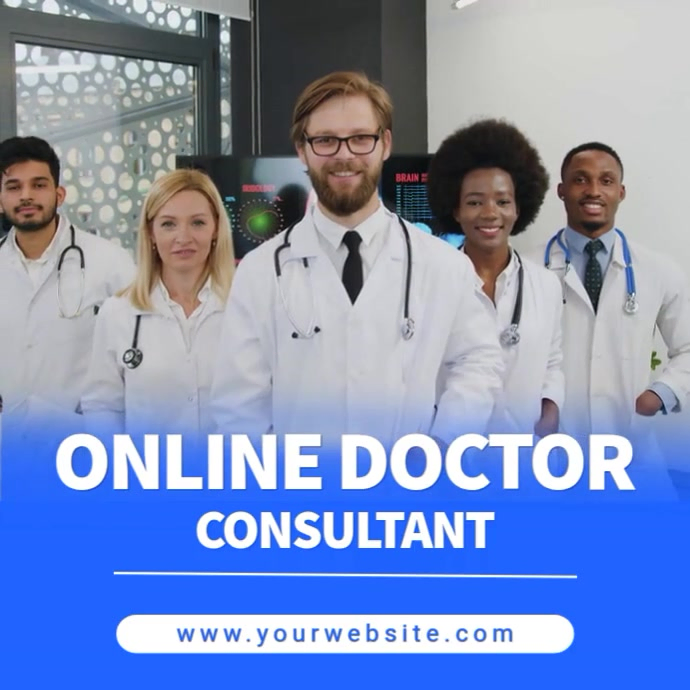 Grey Professional Online Doctor Instagram Post Template | PosterMyWall