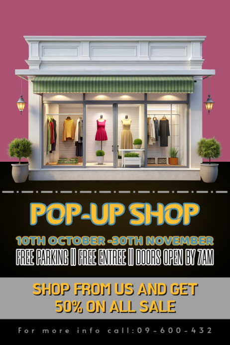 Copy of Grey Professional Pop-Up Shop Promotion Poster | PosterMyWall