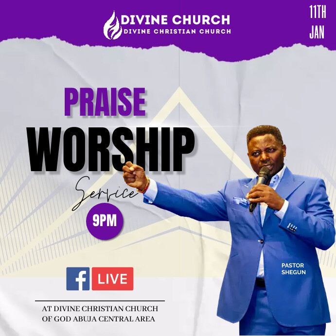 Copy of Grey Professional Praise Worship Service Ins | PosterMyWall