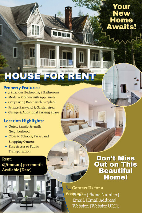 Copy of Grey Professional Real Estate House For Rent | PosterMyWall