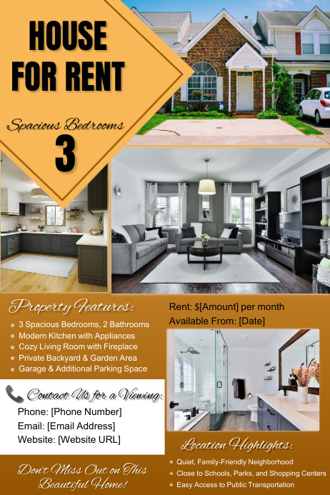 Copy of Grey Professional Real Estate House For Rent | PosterMyWall