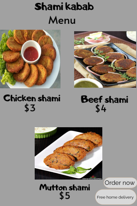 Plantilla de Grey Professional Shami Kabab Poster | PosterMyWall