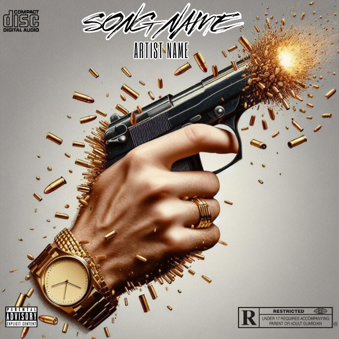 Grey Professional Song Name Album Cover Template | PosterMyWall