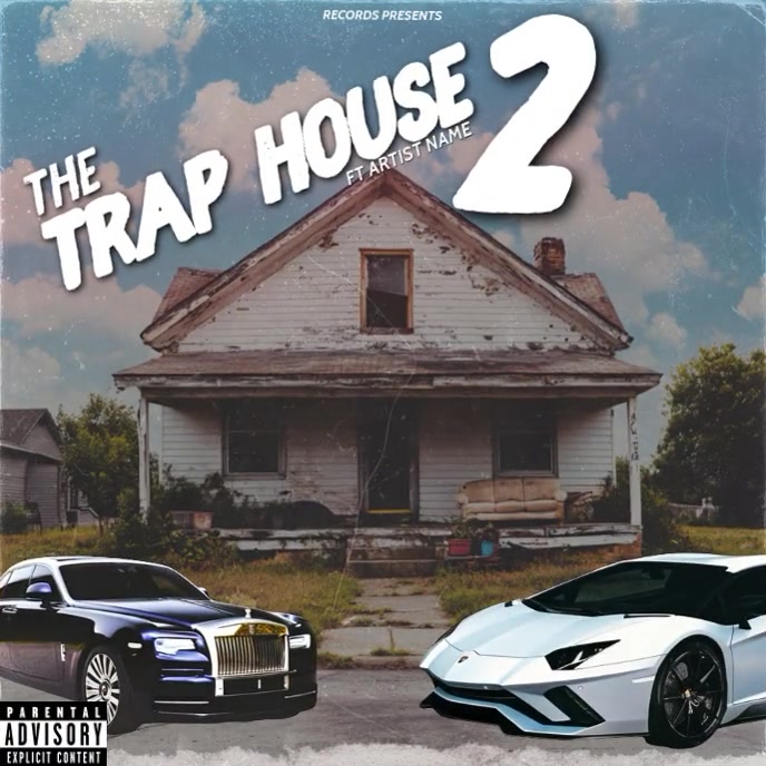 Plantilla de Grey Professional The Trap House Album, Rap Music, Hip Hop ...