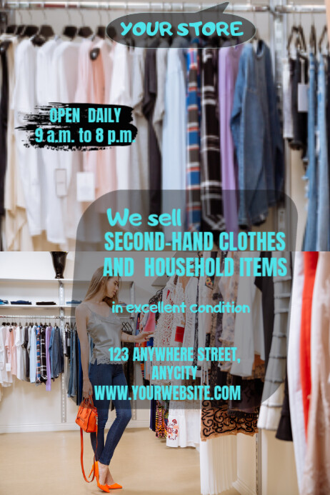 Grey Professional Thrift Store Poster Template | PosterMyWall