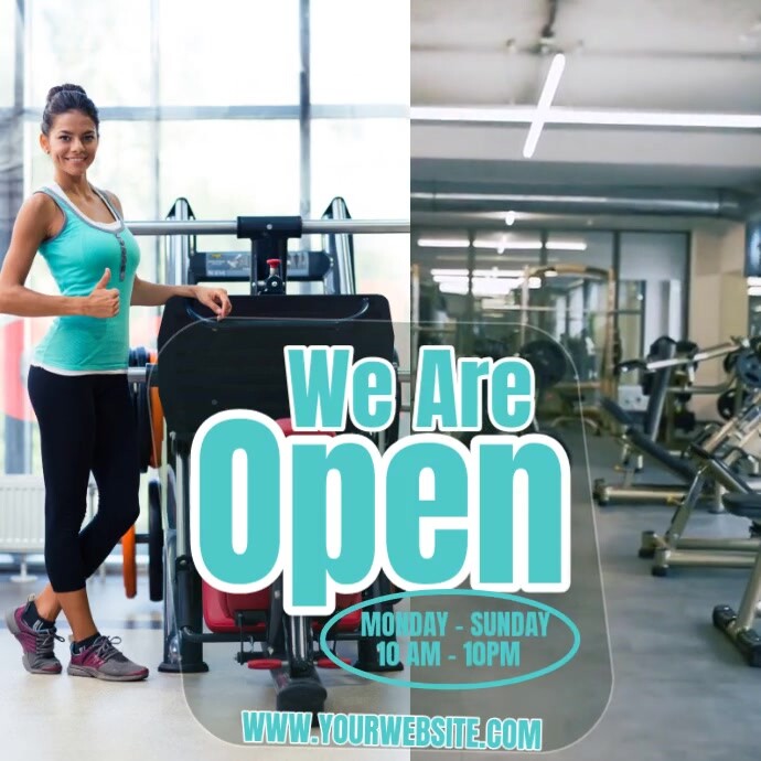 Copy of Grey Professional We Are Open Gym Instagram Post | PosterMyWall