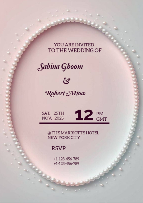 Grey Professional Wedding Invitation A4 Template | PosterMyWall