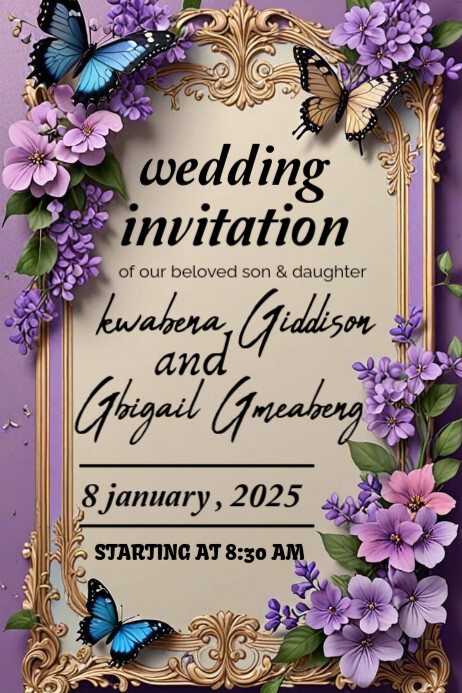 Grey Professional Wedding Invitation Postcard Poster Template ...