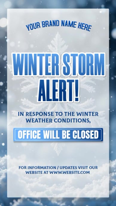 Copy of Grey Professional Winter Storm Alert - Office Closed Notice ...