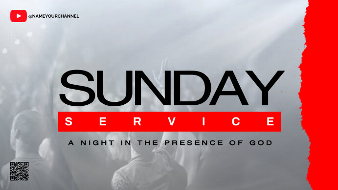 Copy of Grey red Maximalist Sunday Service Church You | PosterMyWall