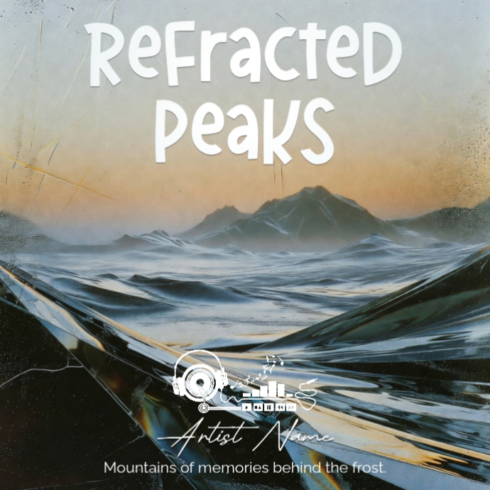 Grey Refracted Peaks Album Cover Template | PosterMyWall