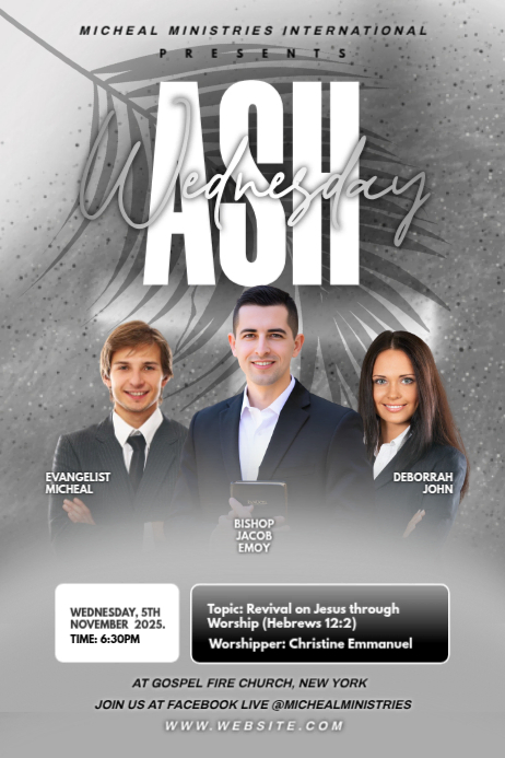 Grey Religious Worship Event Poster Template | PosterMyWall