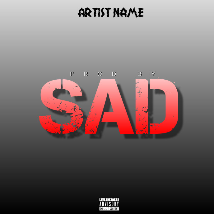 Grey Sad Album Cover Template | PosterMyWall