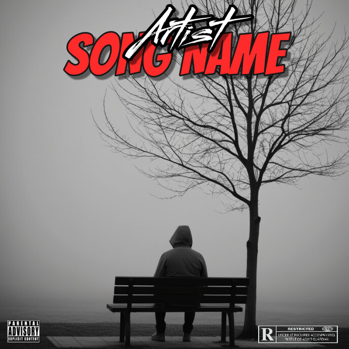 Plantilla de Grey Sad Alone Man Sit Album Cover | PosterMyWall