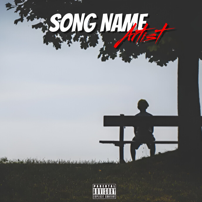 Grey Sad Alone Man Sit Album Cover Template | PosterMyWall