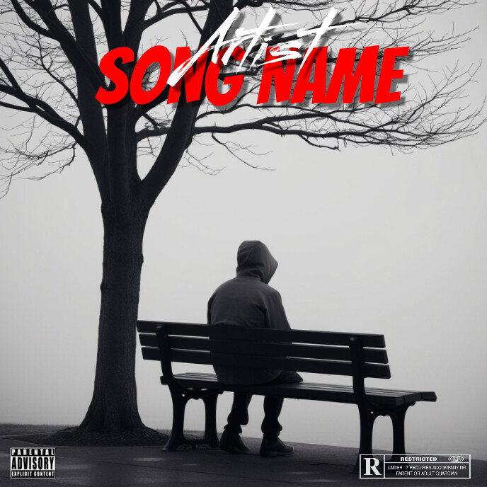 Plantilla de Grey Sad Alone Person Sit Album Cover | PosterMyWall