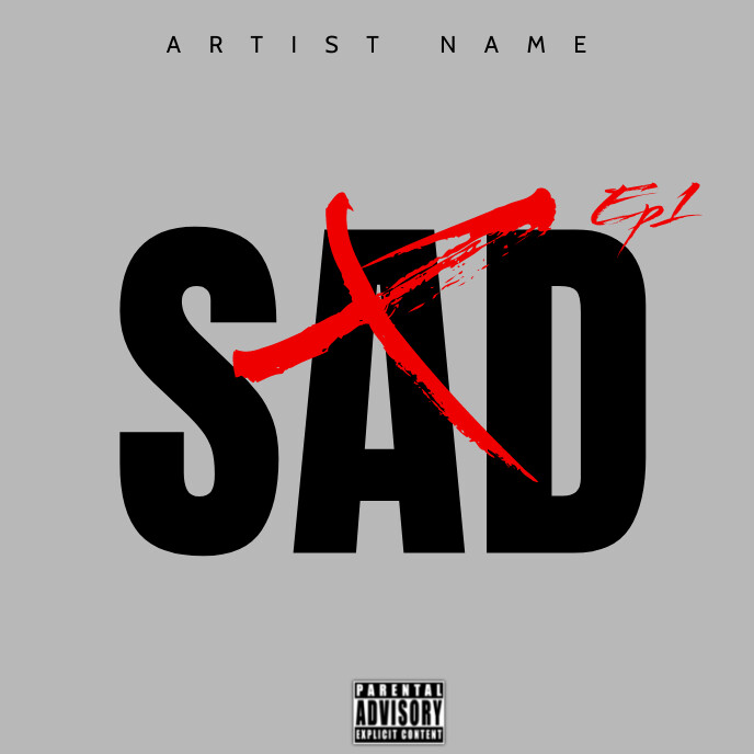 Modèle Grey Sad Music Album Cover Album Cover | PosterMyWall